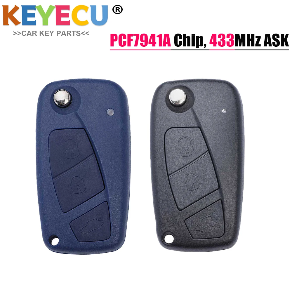 KEYECU Flip Remote Control Car Key for Fiat Panda 2003 2004 2005 2012 ...