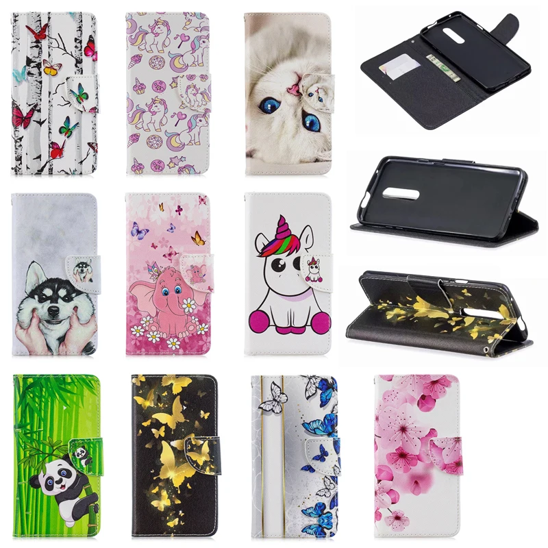 Book Flip Leather Case For Oneplus 7 Pro Case Cute Cat Panda Puppy ...