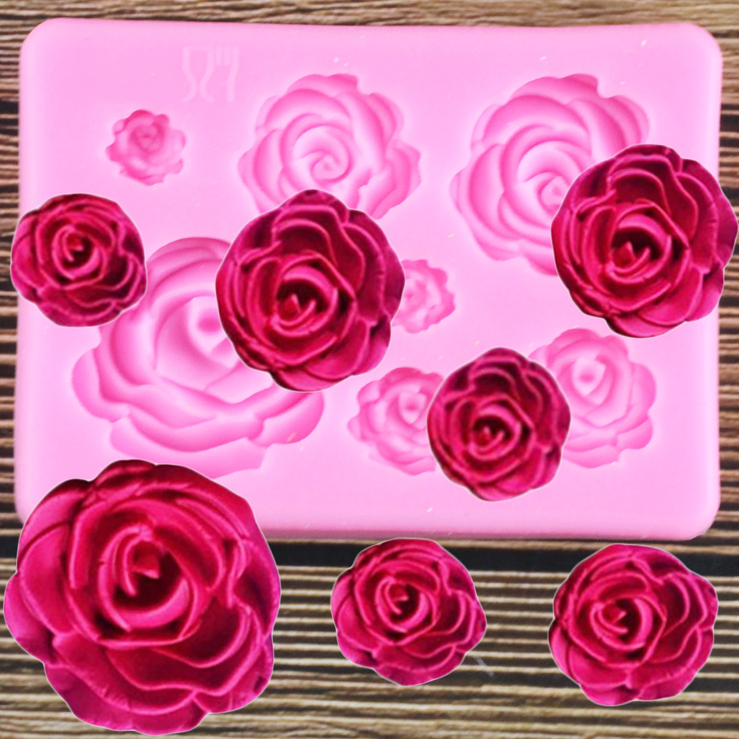 Rose Flower Silicone Molds Candy Polymer Clay Mold Chocolate Party ...