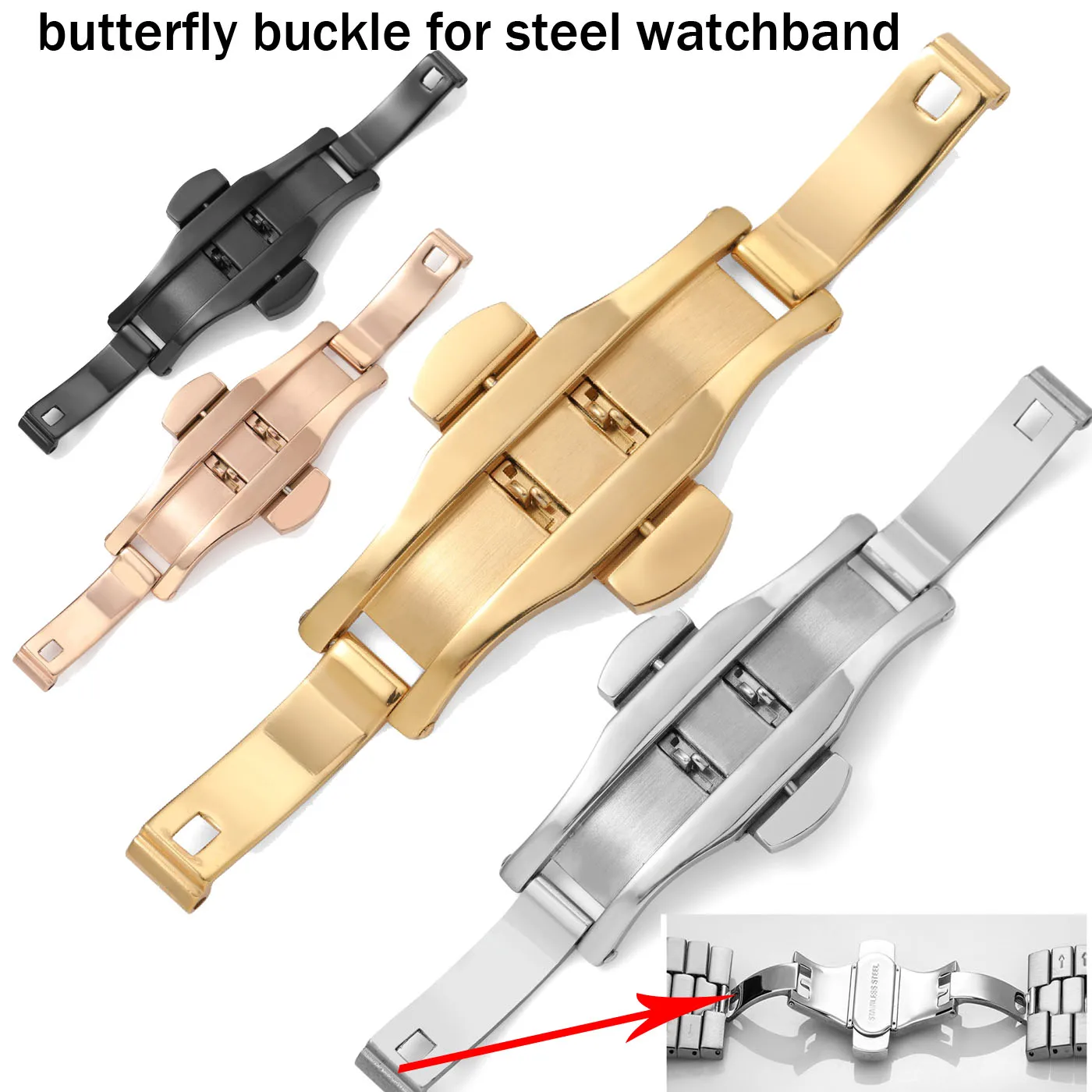 5mm-6mm-Stainless-Steel-Butterfly-Buckle-for-Steel-Watch-Band-Strap ...