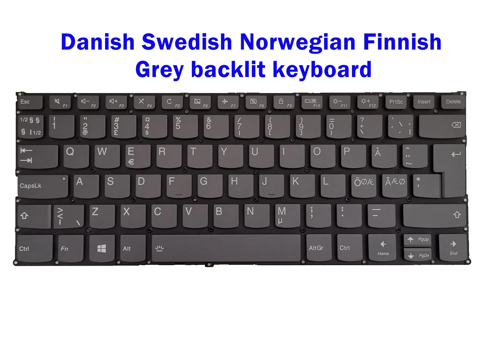 Nordic Backlit keyboard for Lenovo Yoga 530-14ARR(81H9) 530-14IKB(81EK ...