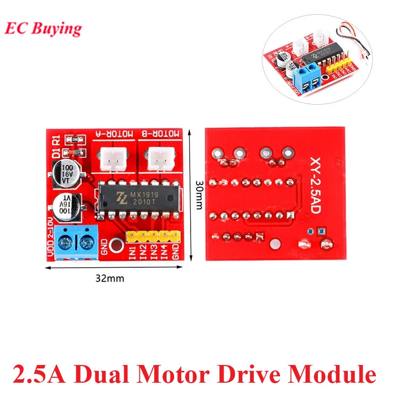 Matériel de bricolage DC 2.5 A Moteur Driver modules PWM DUAL H-Bridge ...