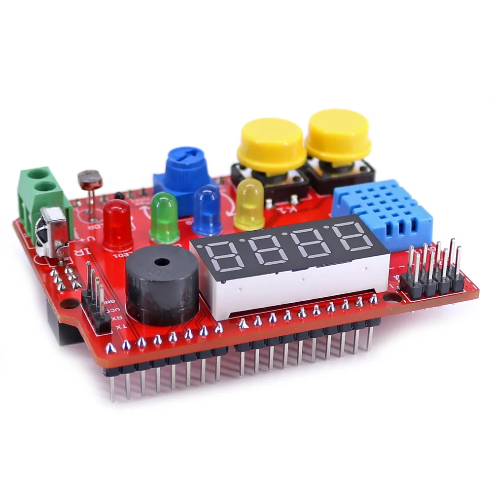 Rich-Shield-with-Infrared-Receiver-LED-Buzzer-Button-DHT11-Light-Sensor ...