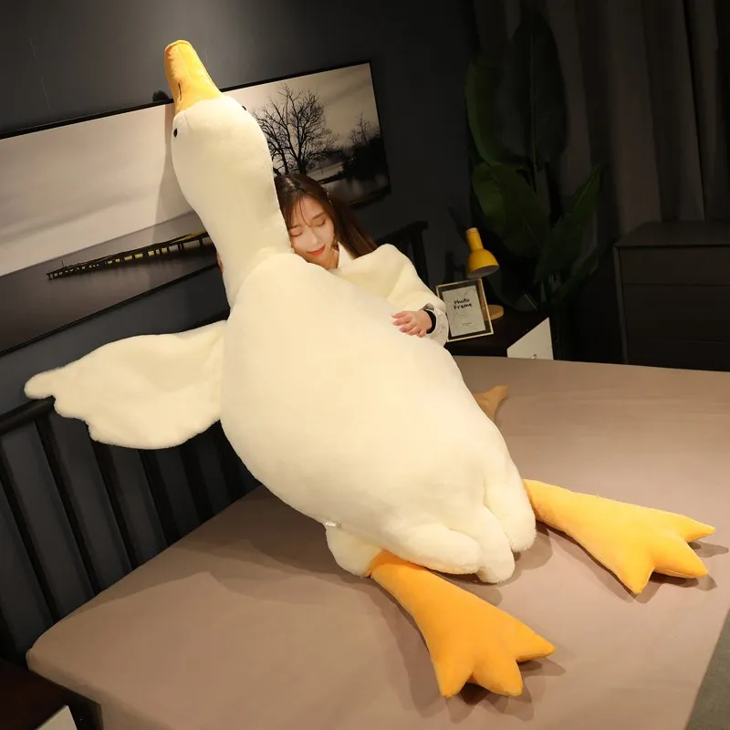 Giant 90 160cm Fluffy Duck Plush Toys Sleep Pillow Cute Animal Stuffed ...
