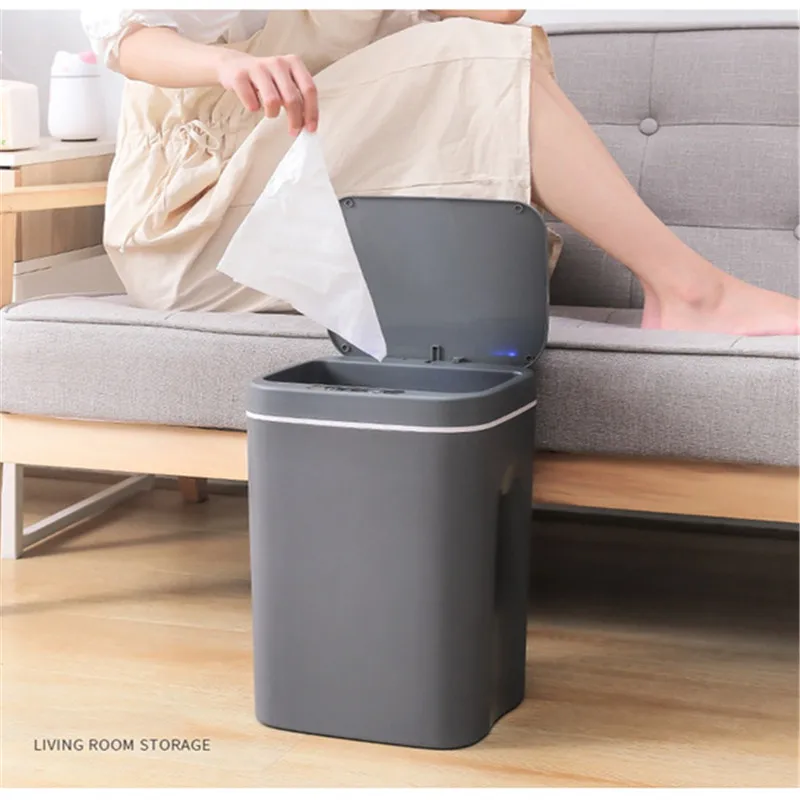 Poubelle de cuisine,White-Battery 14L--Poubelle Intelligente 12-14-16l À Capteur Automatique ...