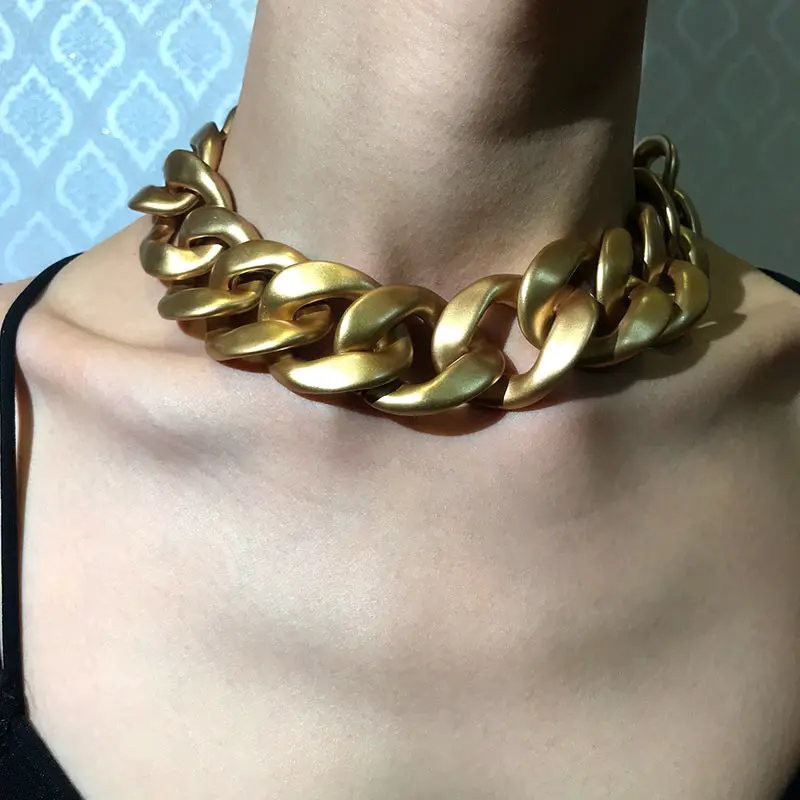 Flatfoosie-Punk-Exaggerated-Thick-Chain-Necklaces-Women-Hip-Hop-Gold ...