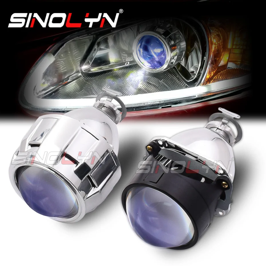 Sinolyn Bi Xenon Projector Lenses For Headlight Blue Projector For H4 ...