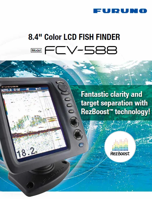 Furuno-船舶用魚群探知機600 FCV-588インチ,カラーlcd,エコーサウンダー,船舶用電子機器,海上通信ナビゲーション,8.4 1kw