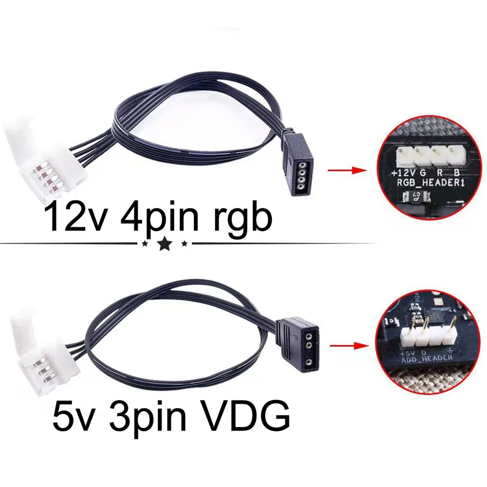 1pcs-ARGB-5V-3Pin-12v-4pin-RGB-Strip-Controller-Adapter-No-Soldering ...