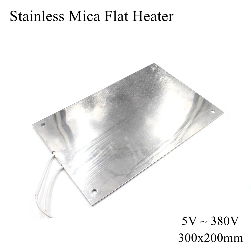 300x200mm-5V-12V-24V-36V-48V-110V-220V-380V-Stainless-Mica-Flat-Heater ...