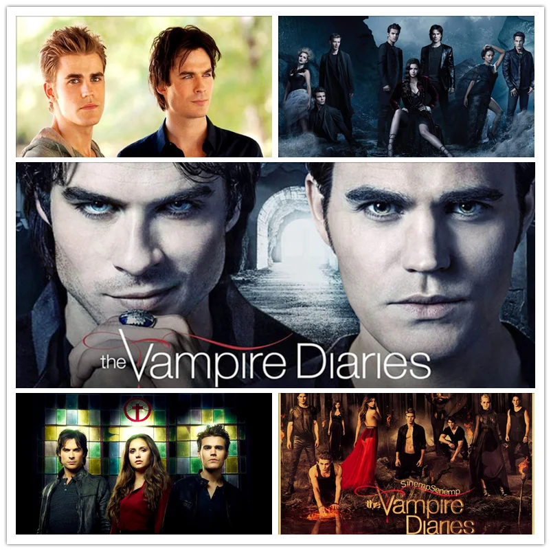 5D Diy Diamond Painting Vampire Diaries Poster Embroidery Cross Stitch ...