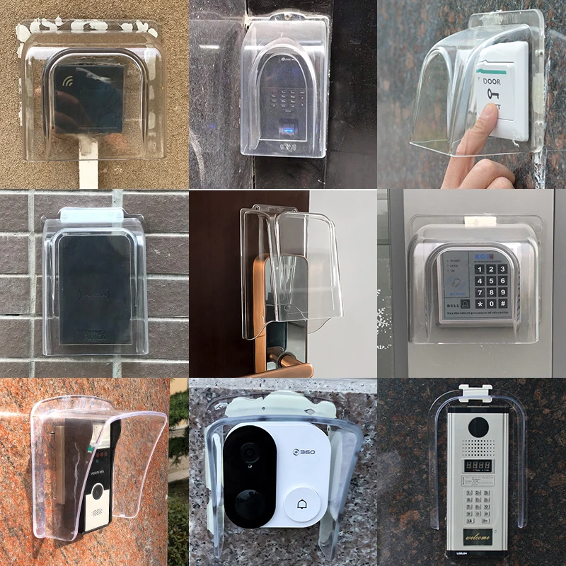 Metal-Keypad-Rain-Cover-Protection-Box-Transparent-Plastic-Rainproof ...