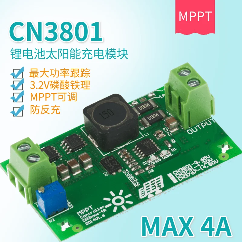 Cn3801Mppt Napenergia-Fotovoltaikus Töltőmodul Egysejtű Lítium Vas-Foszfát Akkumulátor Töltő ...