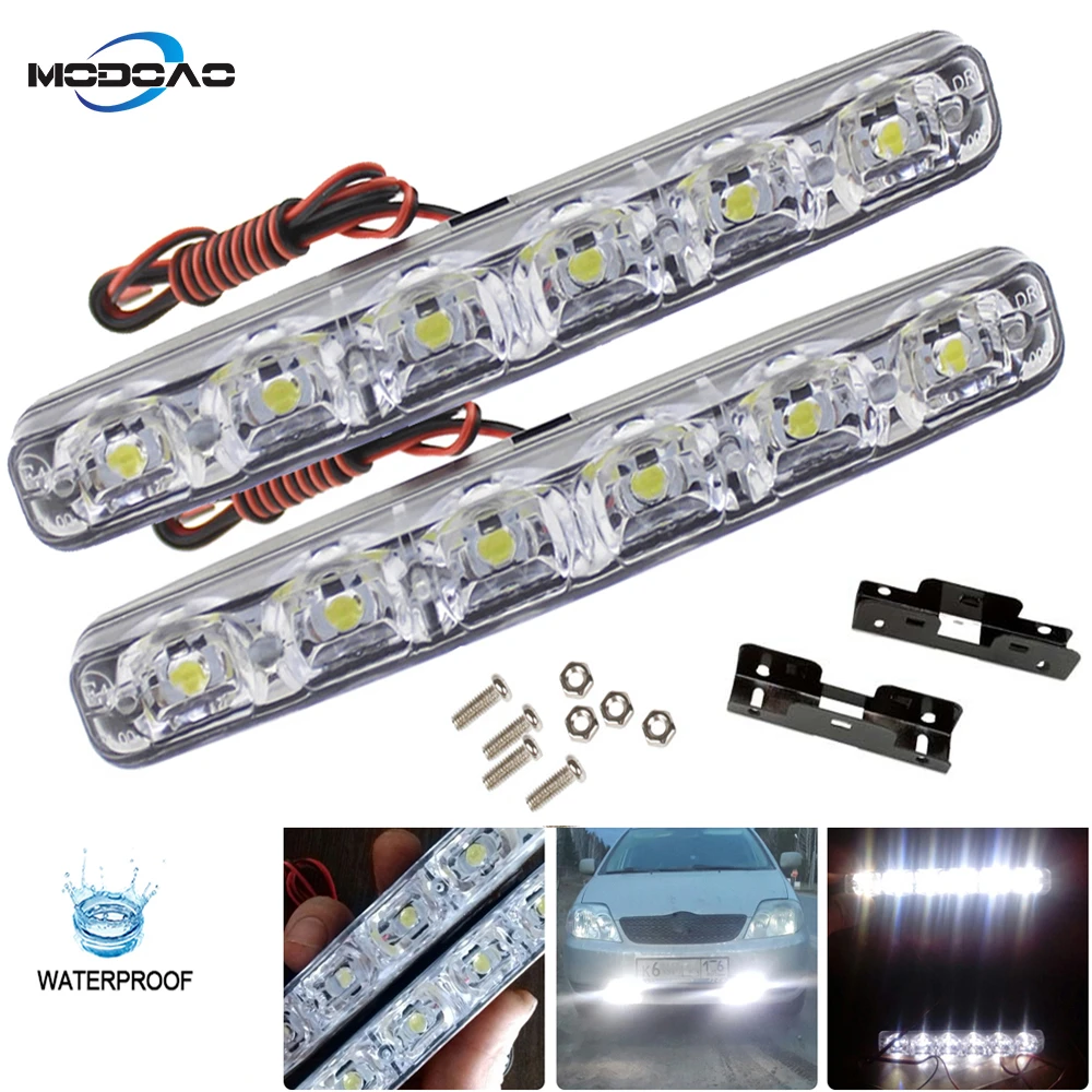 2pcs Drl Daytime Running Lights Car-styling Fog Drl Daytime Lamp Dc12v ...