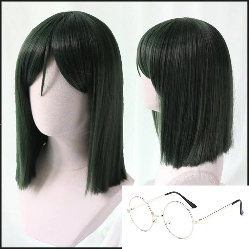 The-Promised-Neverland-Gilda-Short-Green-Cosplay-Wigs-With-Glasses-Heat ...
