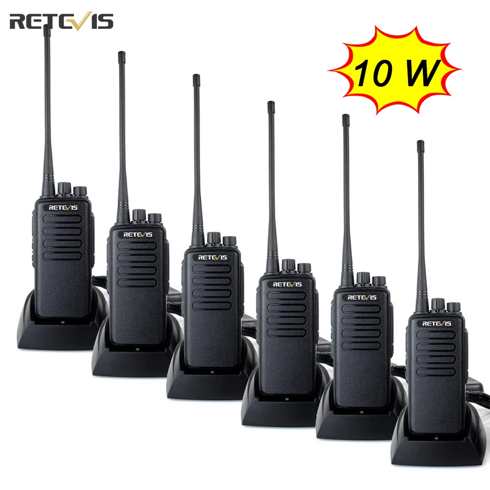 High Power Walkie Talkie 6pcs Retevis RT1 VHF (or UHF) 3000mAh Two Way ...