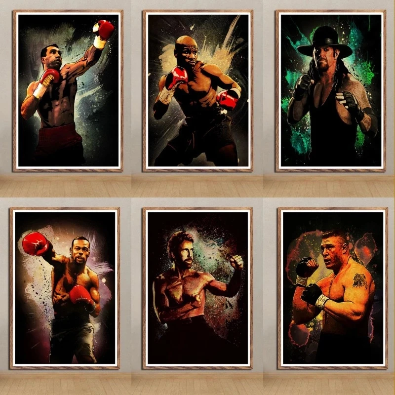 Boxing and Martial Arts Sports Athletes Artworks Printed on Canvas ...