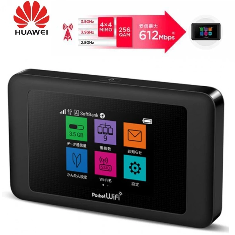 UNLOCKED SoftBank 603HW HUAWEI 4G LTE 612Mbps Pocket WiFi Mobile ...