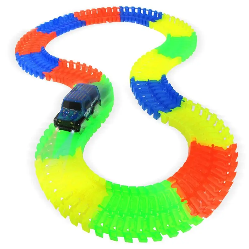 COOLPLAY DIY Tracks Assembly Toy Glow Racing Track Toy Car with Light ...