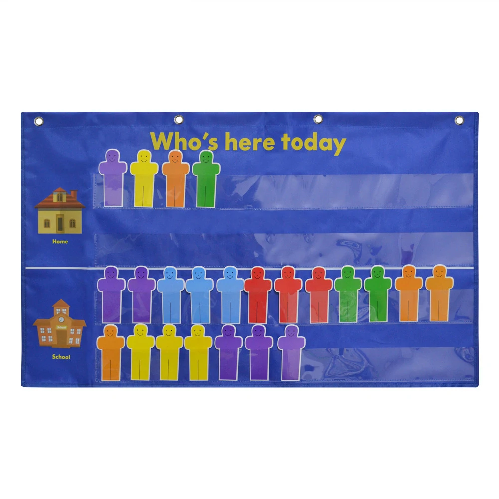 Who-Is-Here-Today-Attendance-Pocket-Chart-Suitable-for-Classroom ...