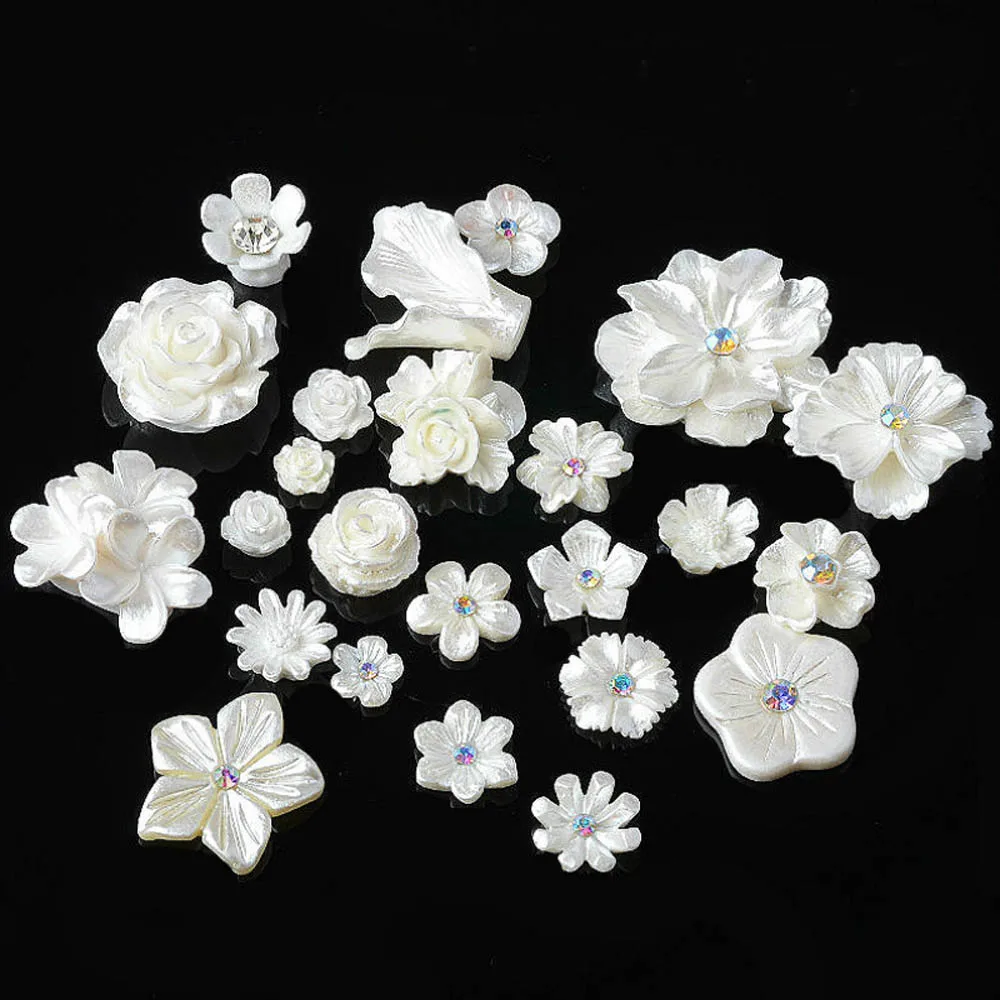 20Pcs-lot-White-Resin-Flower-Button-DIY-Jewelry-Accessories-Metal ...