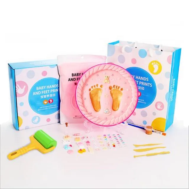 8PCS/Set DIY Baby Souvenir Handprint Footprint Soft Clay Baby Non Toxic ...
