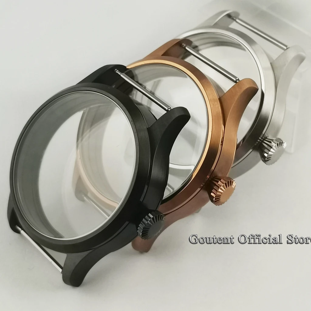 New Goutent 42mm Brushed Watch Case Sterile Steel Case Fit For ETA 6497 ...