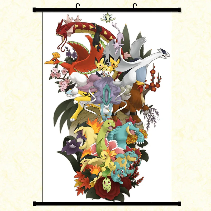Pokemon Pikachu Anime Wall Scroll Painting Poster - KawaiiMerch.com