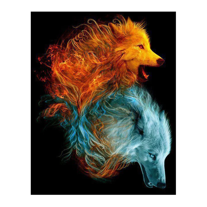 Water Wolf And Fire Wolf