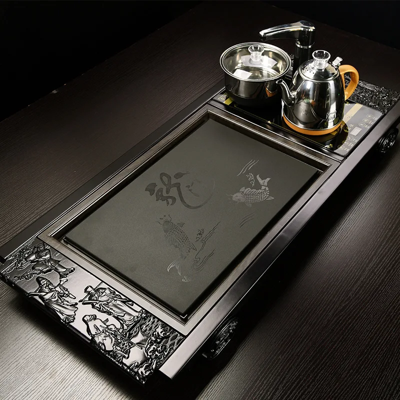 Solid Wood Tea Tray, Drain Water Storage, Kung Fu Tea Set, Drawer, Tea ...