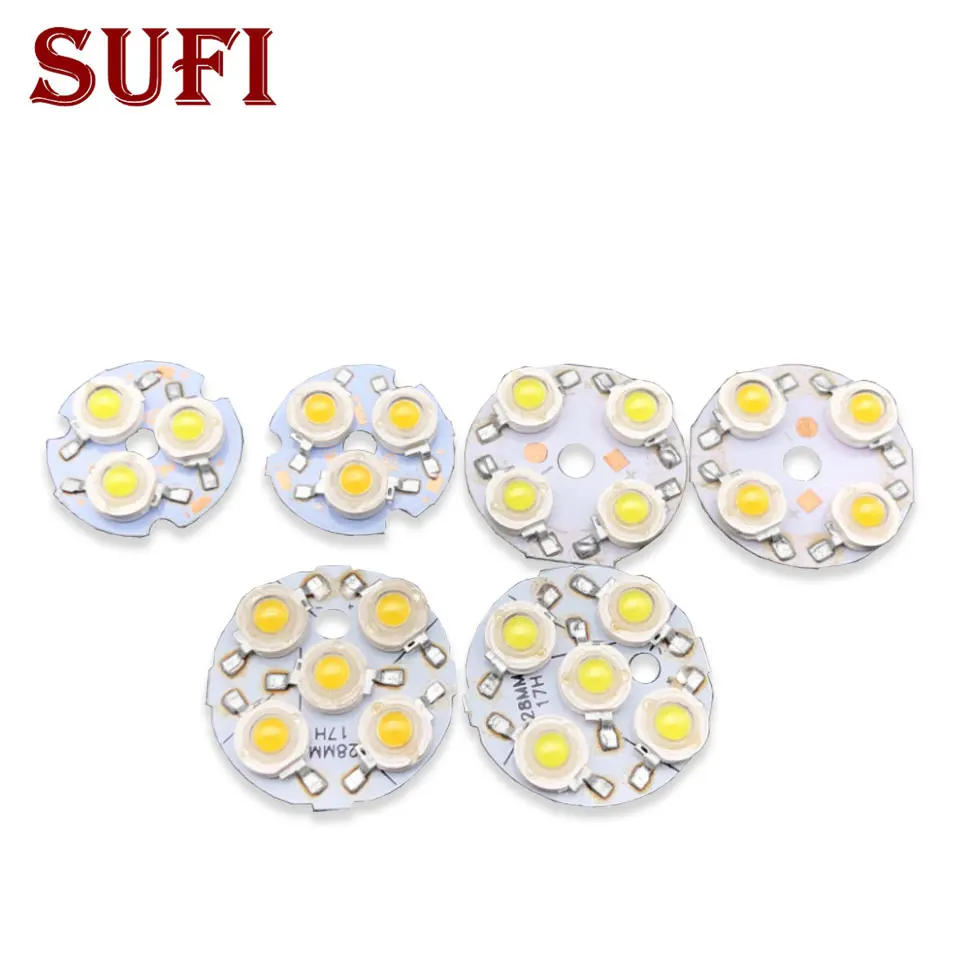 10pcs 3w 4w 5w Led Aluminum Plate With Lamp Beads 23mm 28mm Round Pcb ...