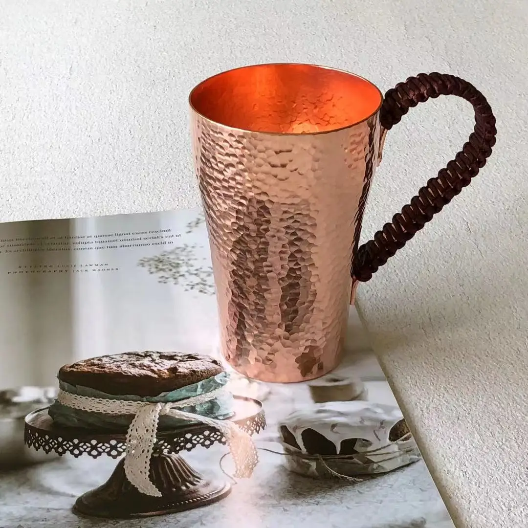 Pure Copper Beer Mug Handcrafted Moscow Mule Cup Hammered Coffee Wine ...