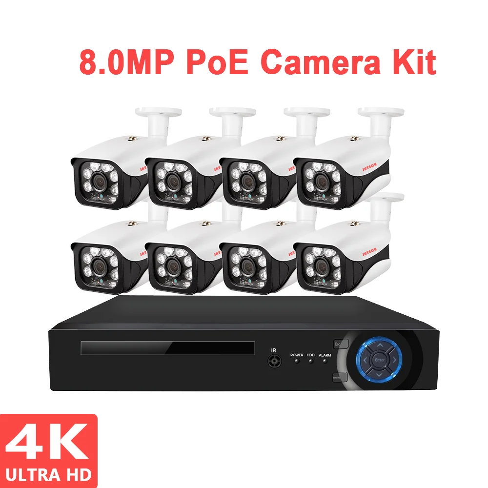 8MP-4K-PoE-IP-Security-Camera-NVR-Kit-4CH-8CH-Indoor-Outdoor-Waterproof ...