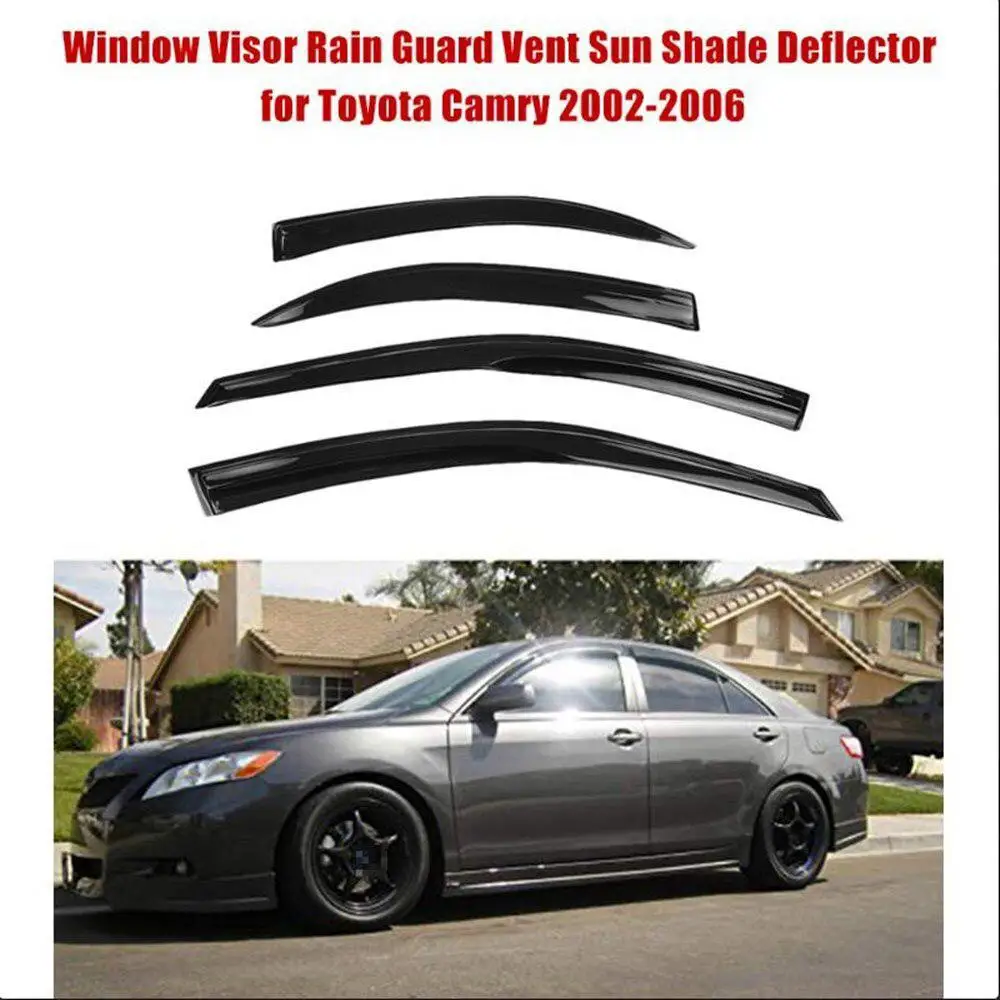 4PCS Side Sun Window Visors Deflectors Rain Guard for Toyota Camry 2002 ...