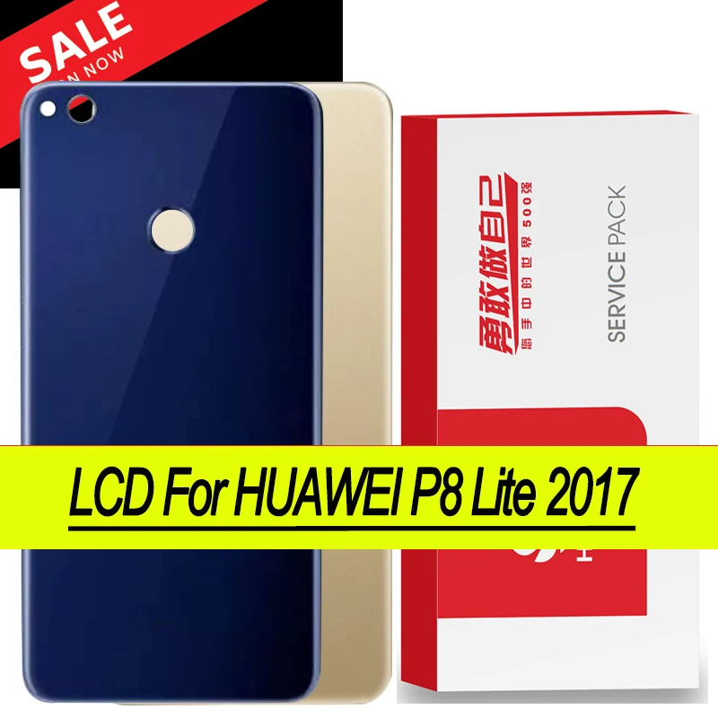 Funda 100% Original para Huawei P8 Lite 2017, cubierta trasera de batería para cristal de puerta ...