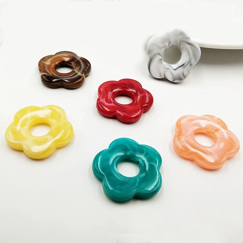 30 PCS 26mm Acrylic Flower For Clothes Headwear Earrings Accessories 28 ...