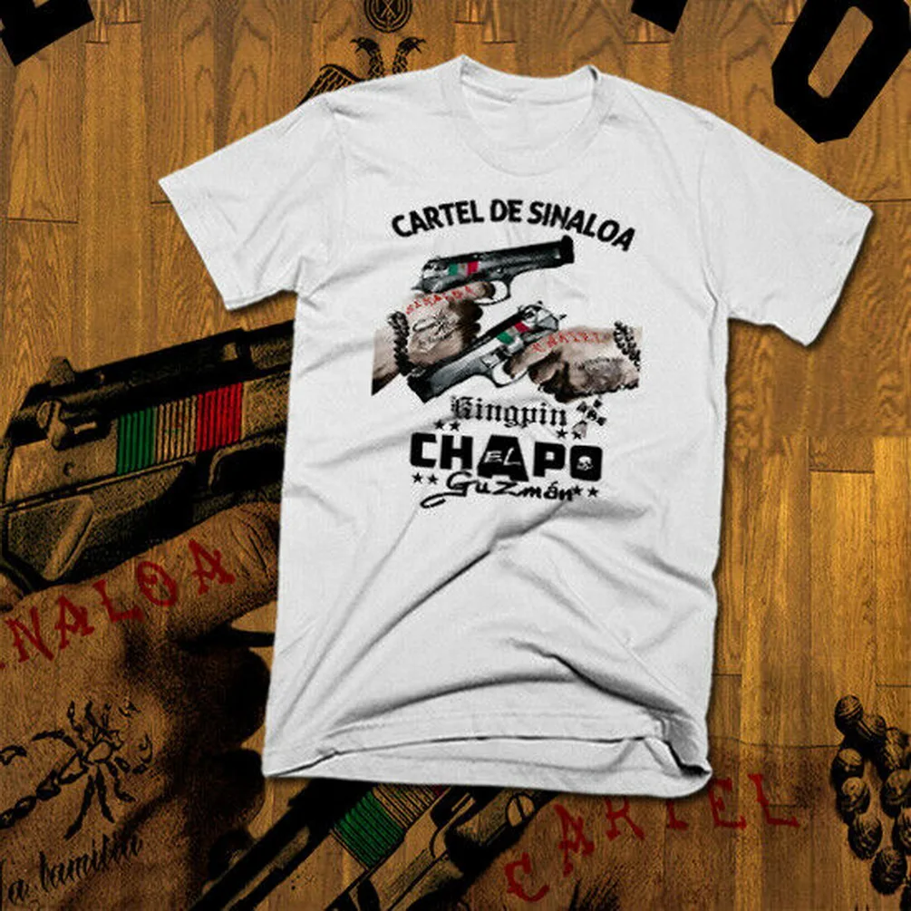 El Chapo T Shirt Sinaloa Mexican Cartel Scorpion Tattoo Sicario Hitmen 