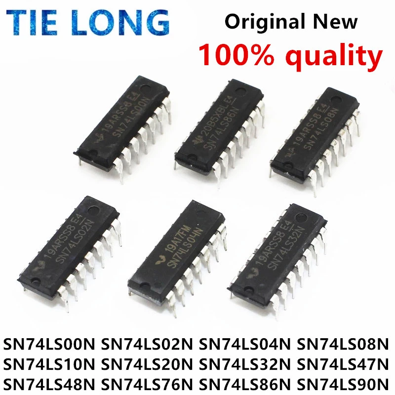 10PCS SN74LS00N 74LS02N SN74LS04N 74LS04N DIP 14 SN74LS08N SN74LS10N SN74LS20N SN74LS32N ...
