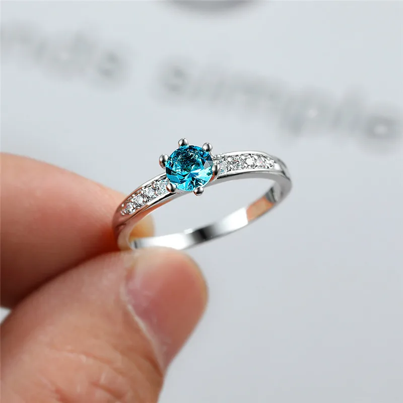 Luxury-Female-Light-Blue-Zircon-Ring-Classic-Silver-Color-Thin ...