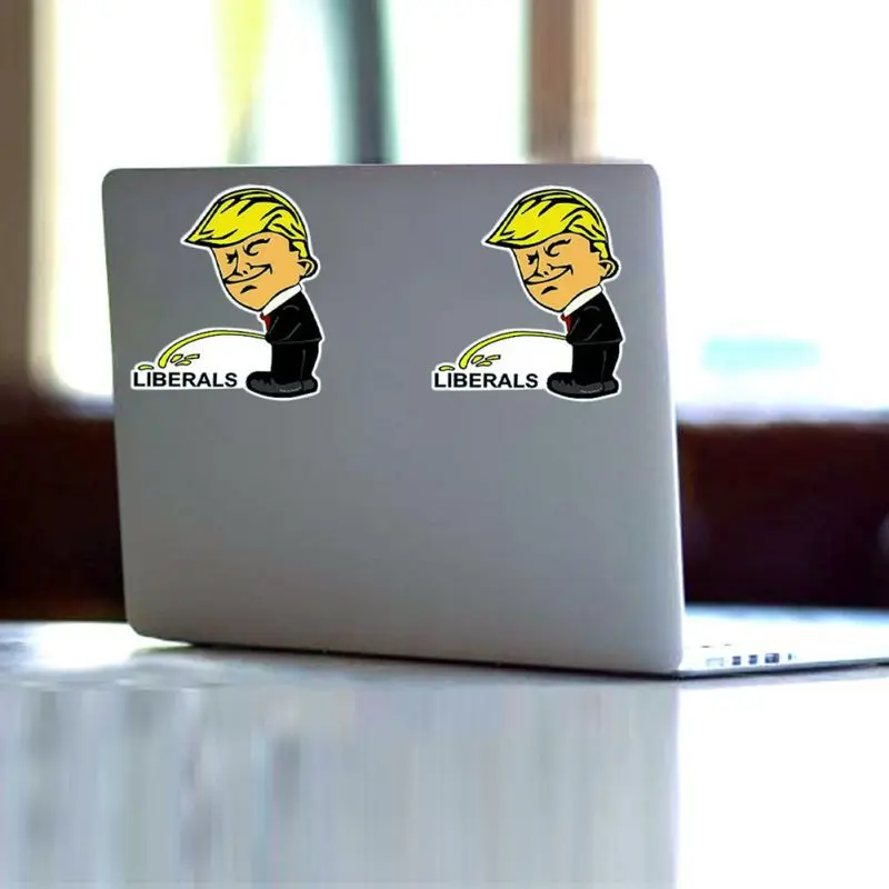 Universal Trump Pissing Liberals Shaped Sticker Funny Peeing Political ...