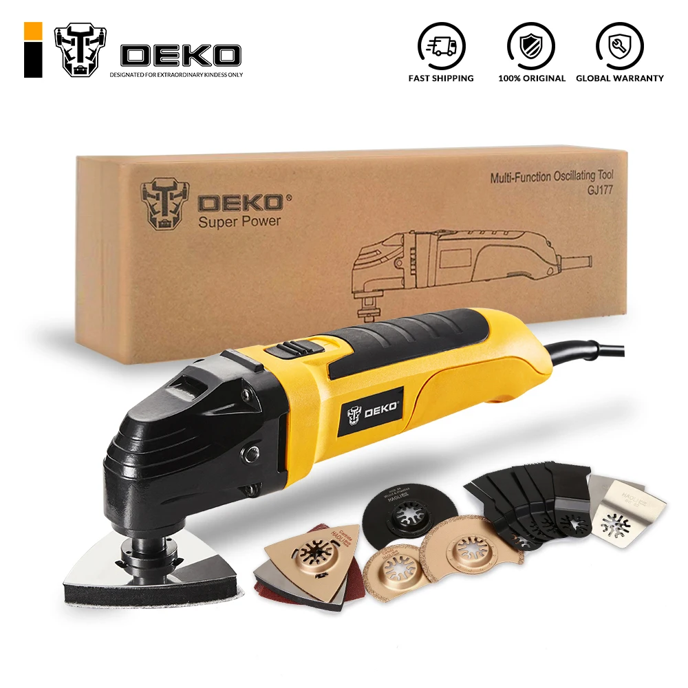 DEKO 220V Variable Speed Electric Multifunction Oscillating Tool Kit Multi Tool Power Tool ...
