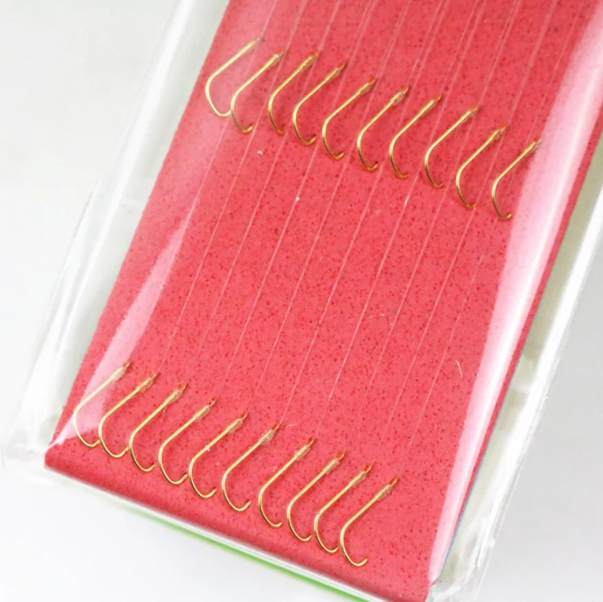 10pcs/Pack 36cm Sub-line Double Fish Hook Barbed/Non-barb High Carbon ...