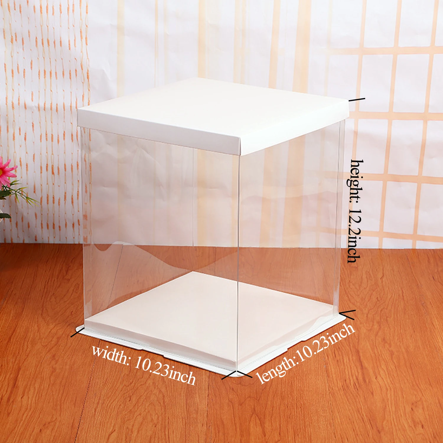 26-26-31cm-Plastic-Square-Clear-Box-for-Cake-Gift-Packaging-Ribbon ...