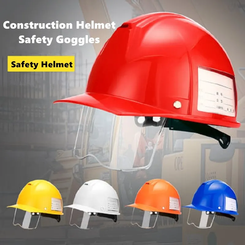 Construction Helmet with Large View Removable Transparent Eye Screen ...