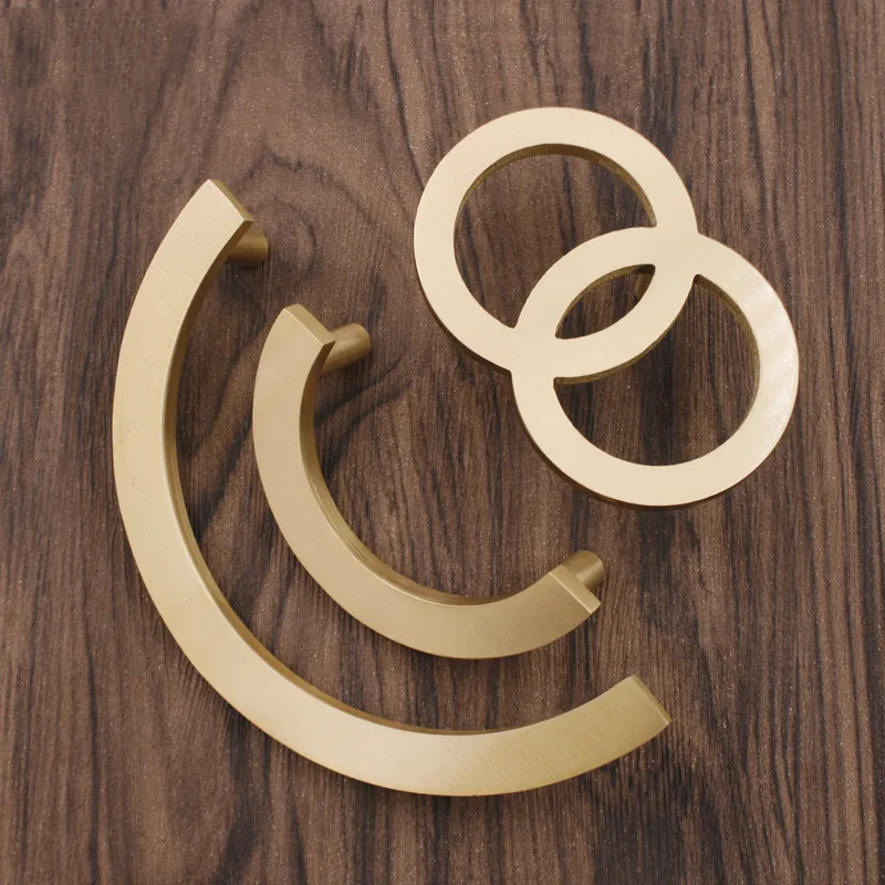 Solid Brass Circle Handles for Furniture Cabinet Pulls Drawer Cupboard ...