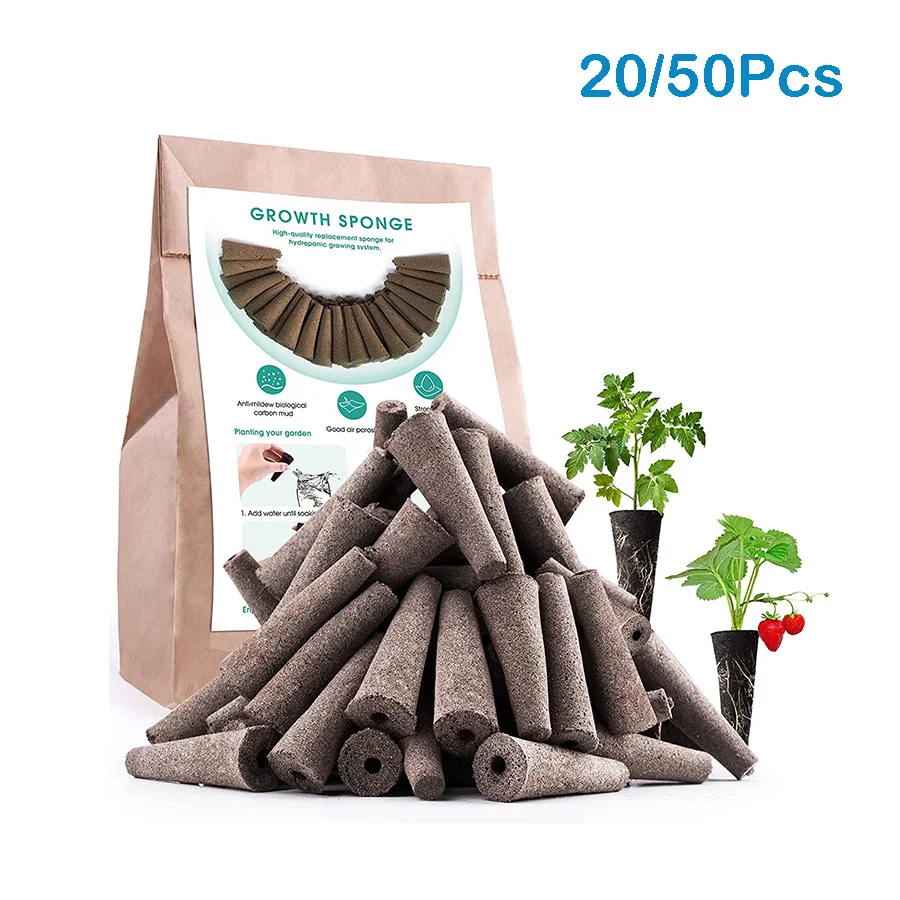Garden-Indoor-Hydroponics-Grow-Sponge-Seed-Starter-Pods-Soil-Blocker ...