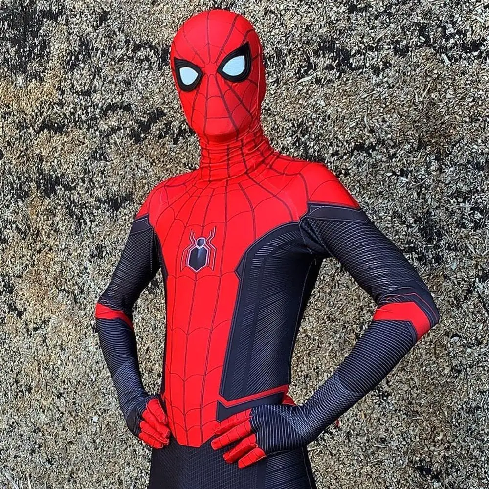 Disfraz de Peter Parker con lejo de casa, ropa de LICRA para Cosplay ...