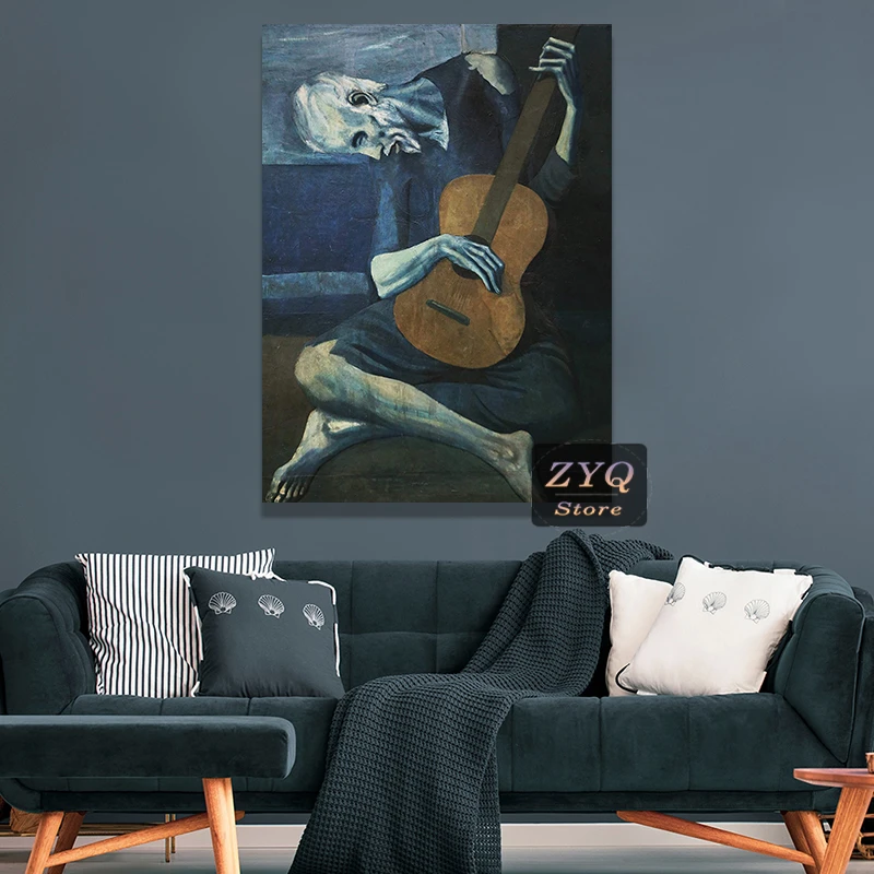 The Old Guitarist by Pablo Picasso Poster Print 1903 Laminated Old Man ...
