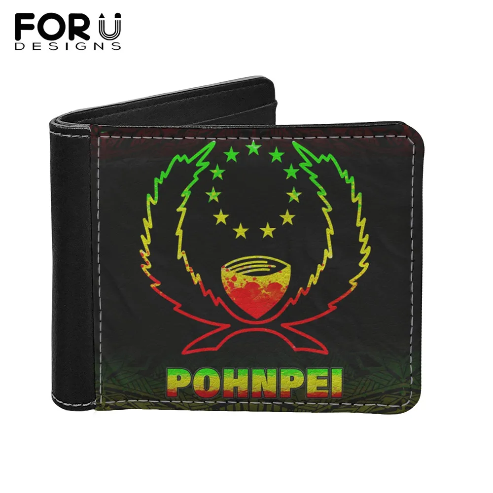 FORUDESIGNS Wallets Man Pohnpei Polynesian Tribe Reggae Printing Short ...
