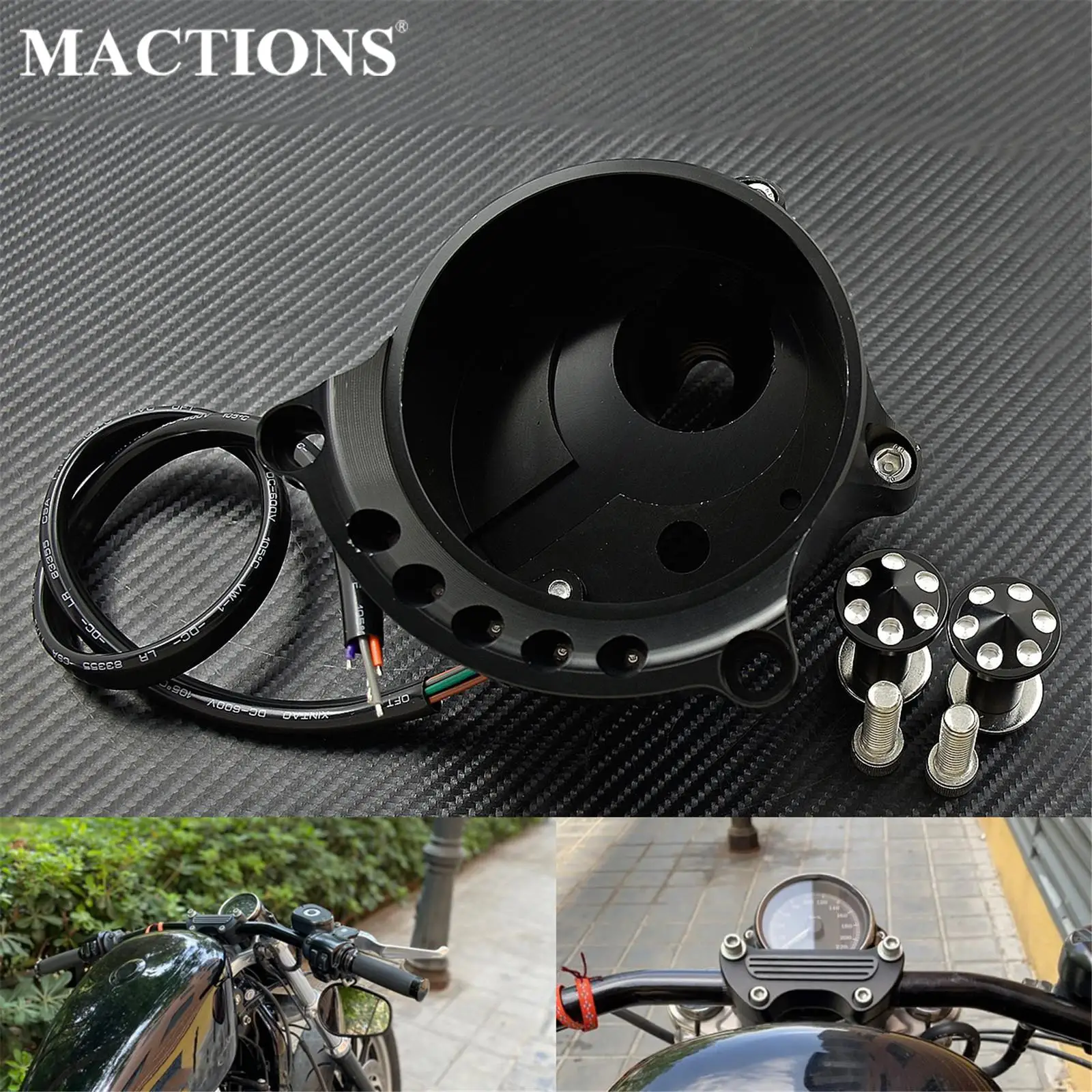 Motorcycle-Black-Instrument-Mounting-Bracket-Cafe-Speedometer-Mounting ...